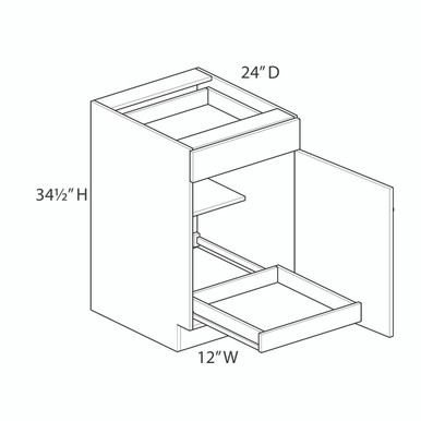 Madison B12 (RT1) Base Cabinet + Roll-Out Tray | Express Kitchens