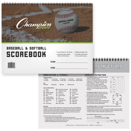 Champion Sports Baseball / Softball Scorebook
