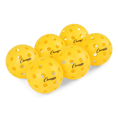 Champion Injection Molded Outdoor Pickleball 6 Ball Set
