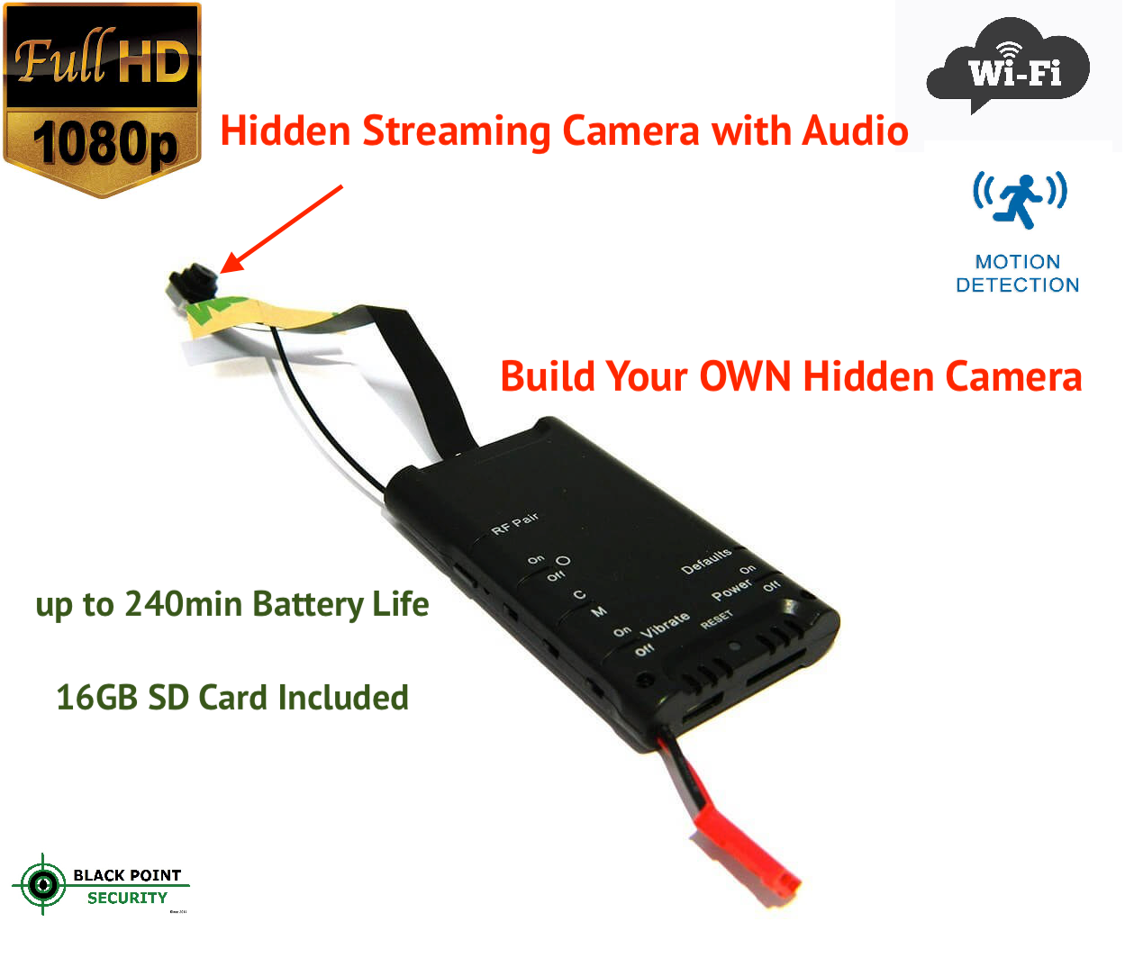 LawMate PV-DY20i DIY Hidden Camera KIT with Audio DVR WIFI
