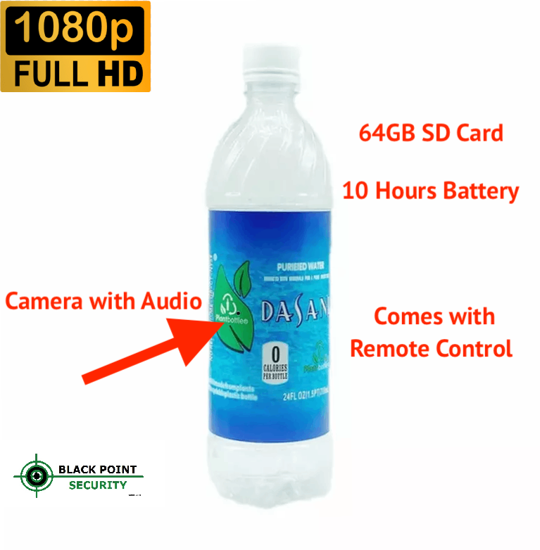 Full HD Hidden Camera in Water Bottle | Spy DVR with Audio