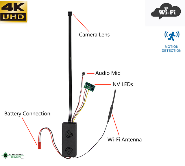 4K Build Your Own Hidden Spy Night Vision WIFI Wireless Camera Kit