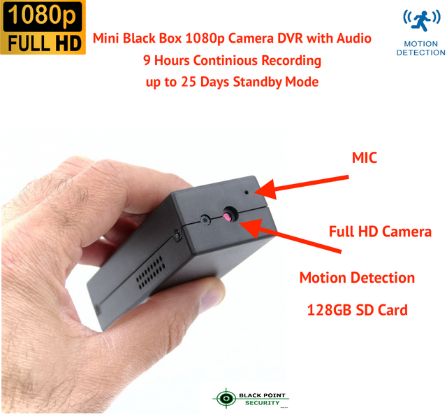 Mini Black Box Hidden Full HD Camera with Audio | 25-Day Battery Life ...