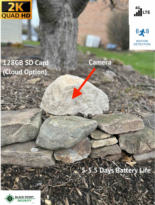 Outdoor Hidden 4G Cellular Rock 2K Camera