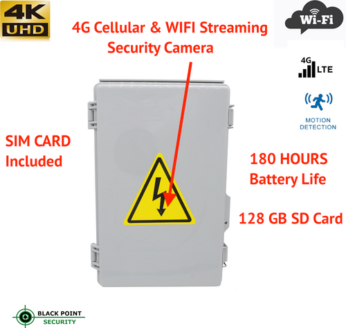 Fuse Box Hidden Spy WIFI 4G Cellular Streaming 4K Camera with Audio