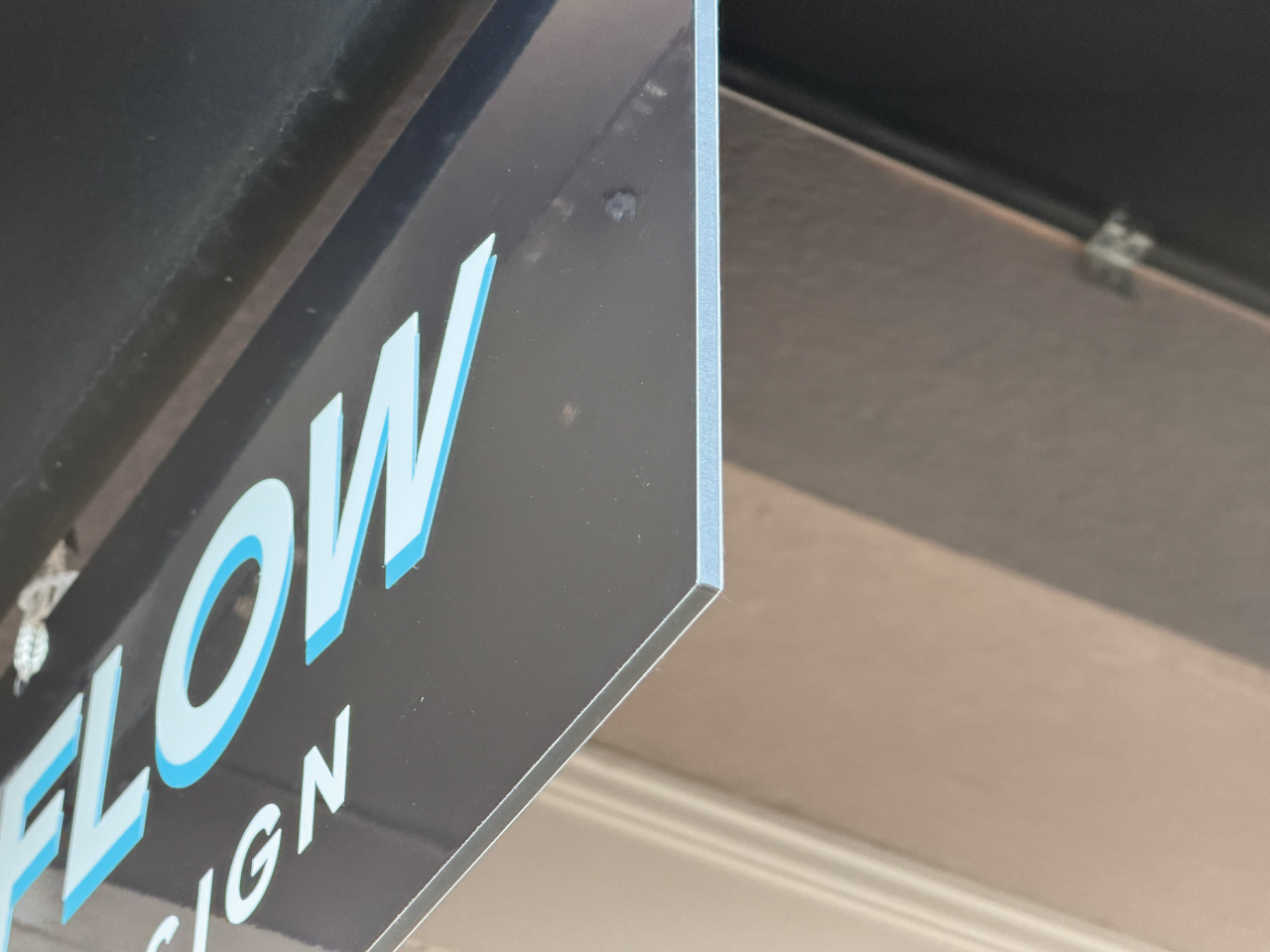 Hanging Mirrored Sign