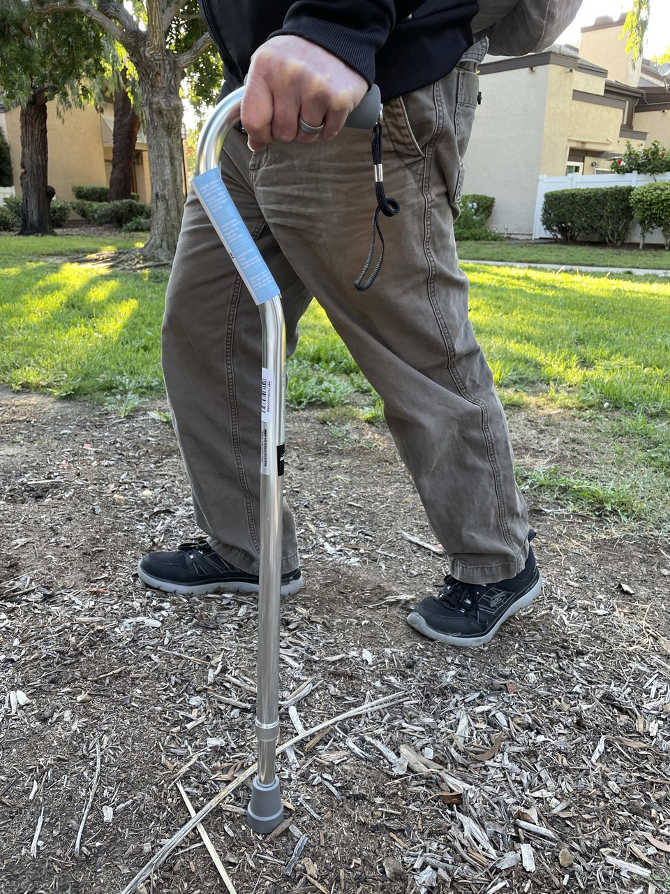 Medline Offset Handle Cane Black MDS86420H1 | Good Life Medical