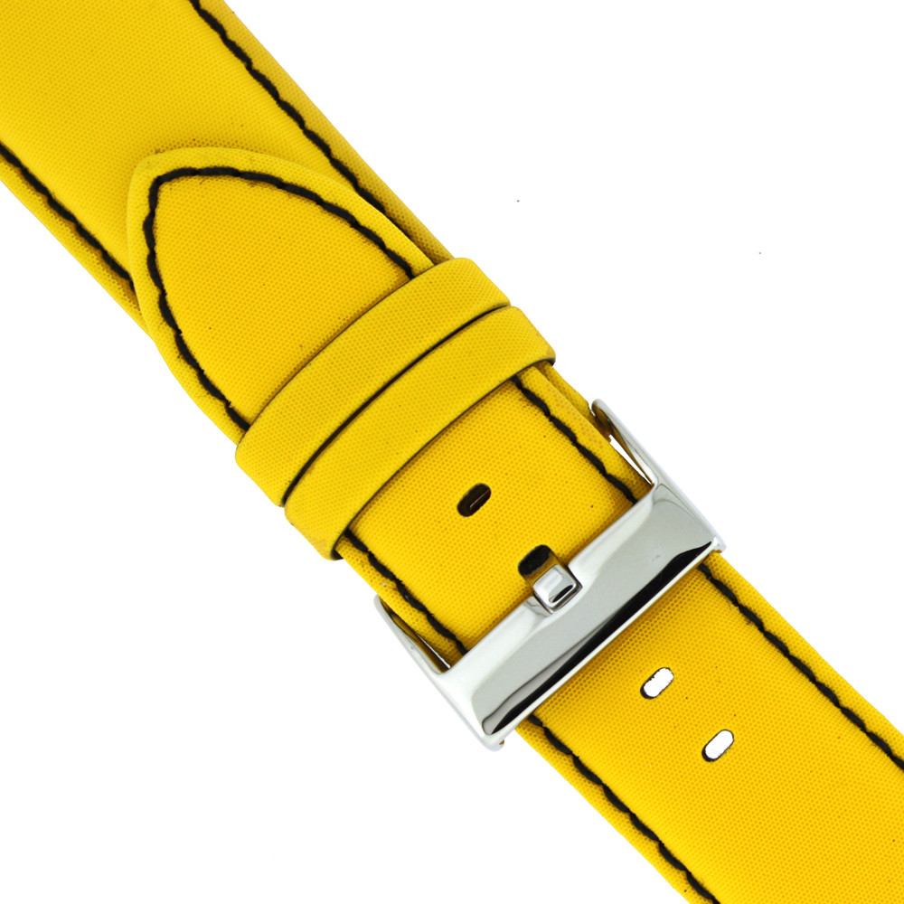 Nylon Yellow Watch Band with Leather Lining TechSwiss Nylon Watch Bands