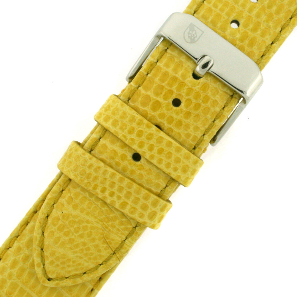Yellow Lizard Skin Watch Band Exotic Grain Quick Release Straps TechSwiss
