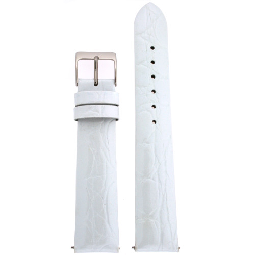 White Patent Leather Watch Band Glossy White Watch Strap TechSwiss