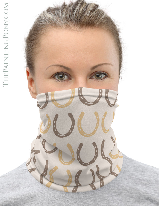 Colorful Horse Heads Pattern Equestrian Neck Gaiter - The Painting Pony