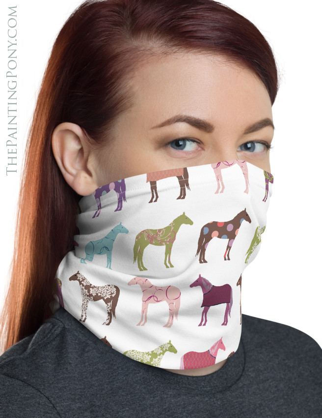 Fun Horse Pattern Neck Gaiter - The Painting Pony