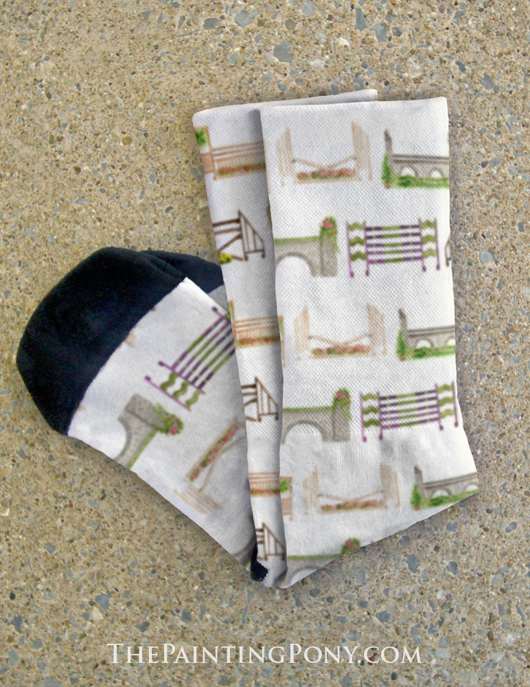 Horse Jump Pattern Equestrian Socks - The Painting Pony