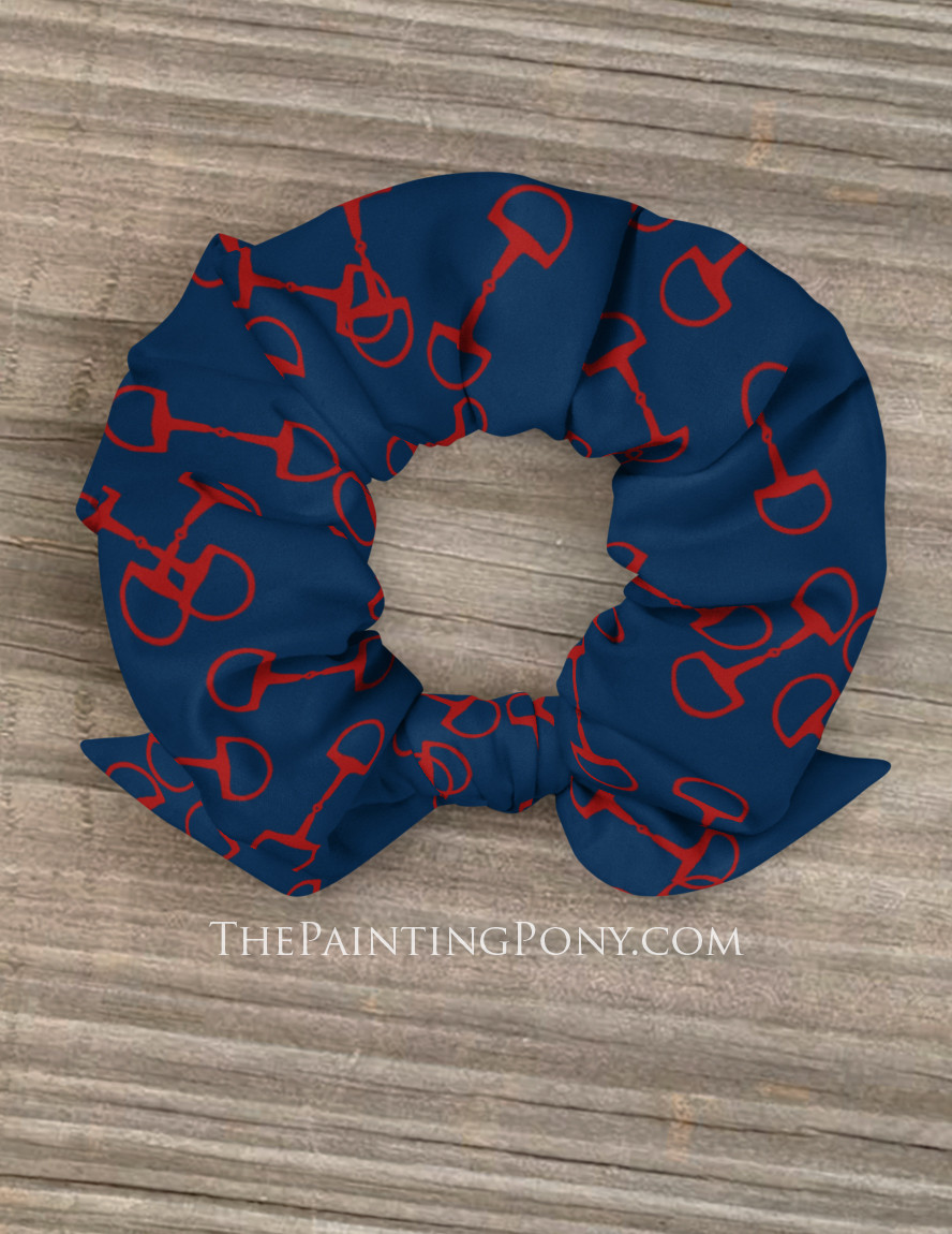 Horse Bit Pattern Equestrian Hair Scrunchie - The Painting Pony