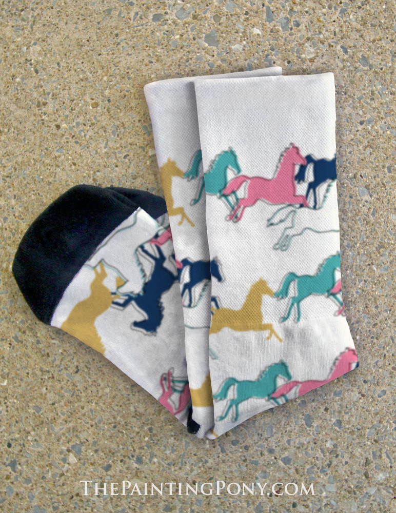 English Horse Pattern Equestrian Socks - The Painting Pony