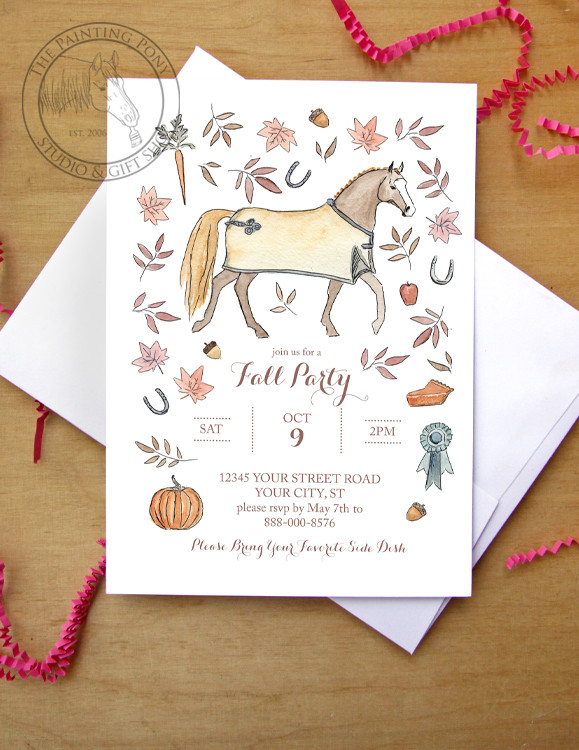 Fall Barn Party Equestrian Invitation (10 pk) - The Painting Pony