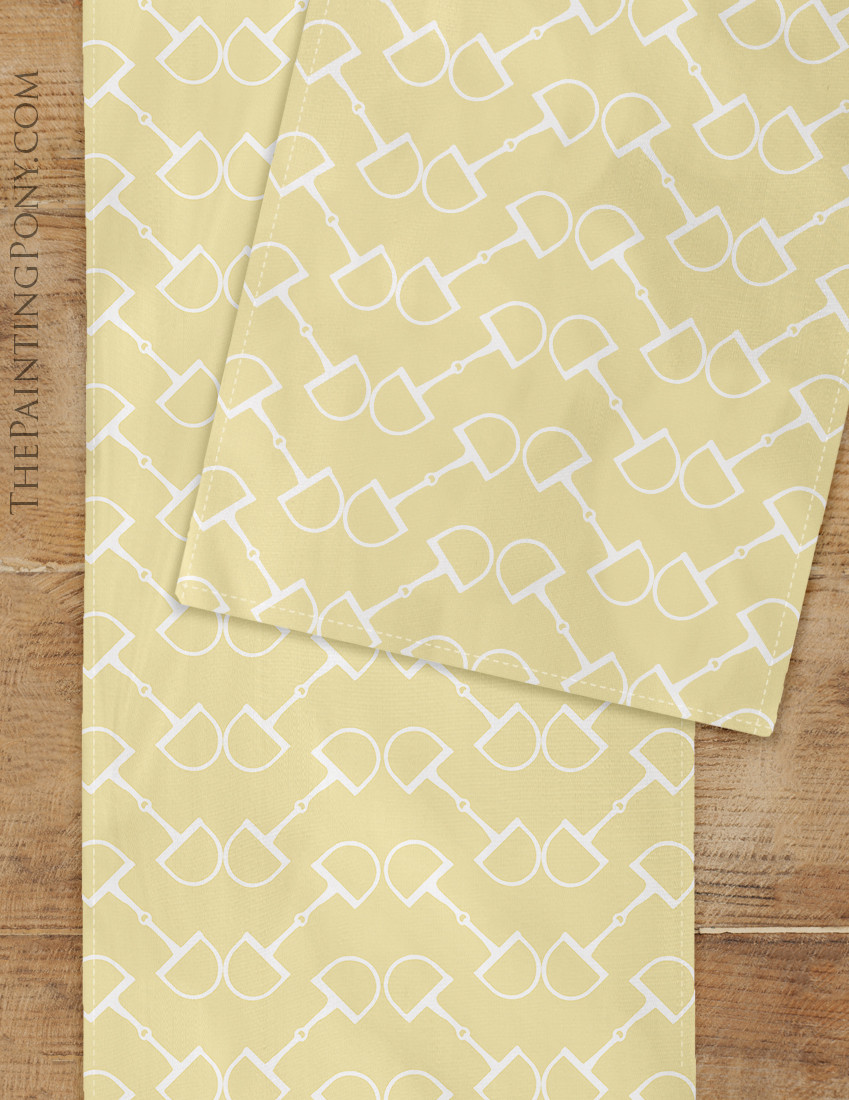 Chevron Horse Bits Pattern Equestrian Table Runner - The Painting Pony