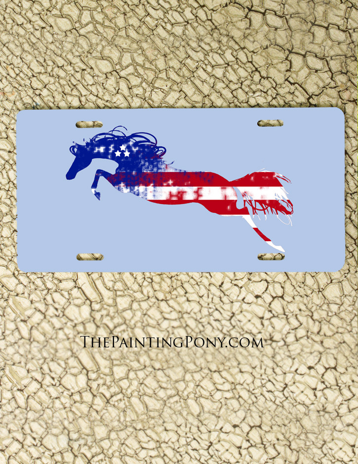 Liberty Jumping Horse Vanity License Plate - The Painting Pony