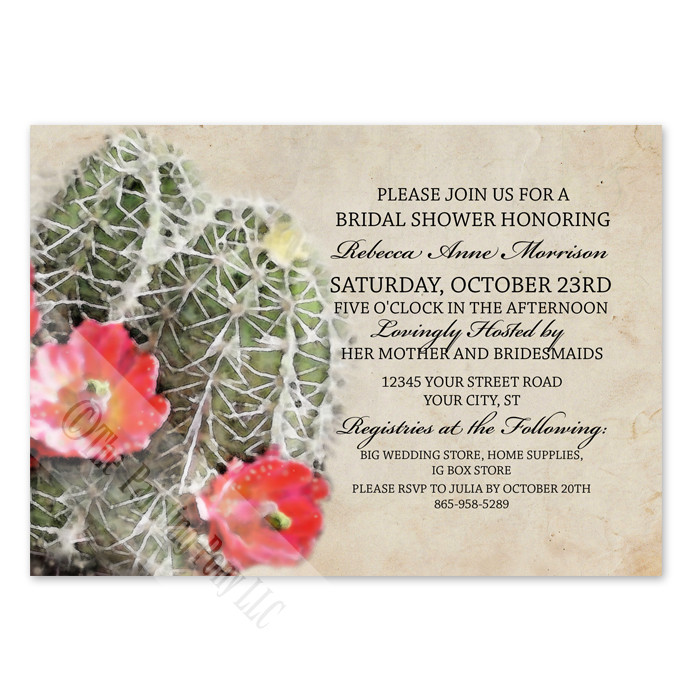 Cactus Flowers Southwestern Wedding Invitation - The Painting Pony