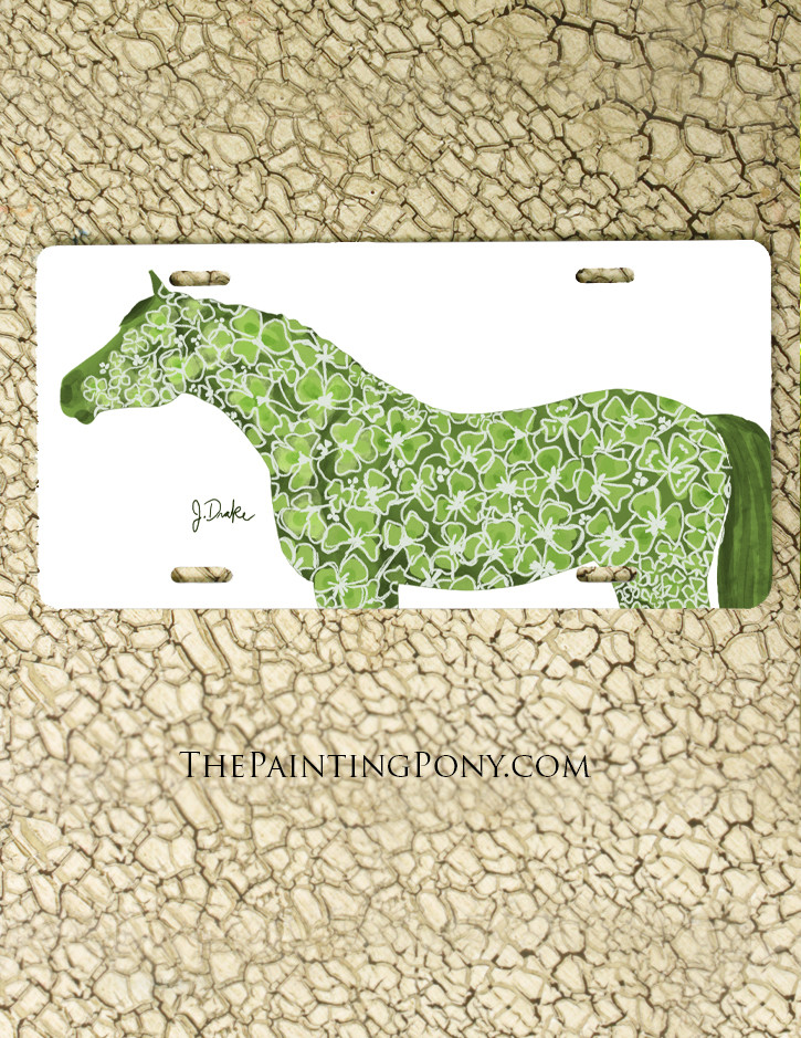 Shamrock Pony Art Equestrian Vanity License Plate - The Painting Pony