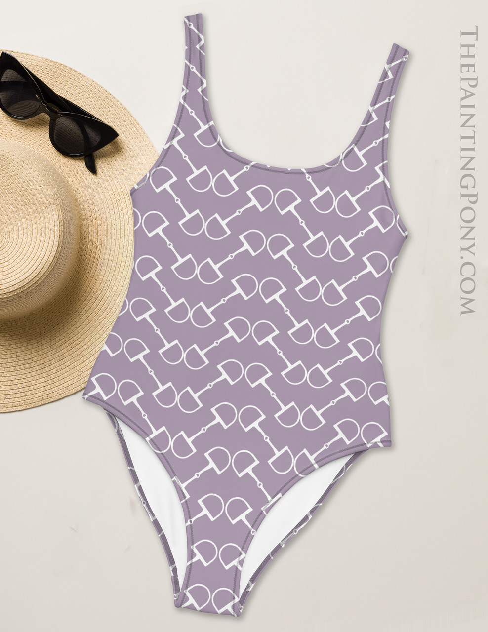 Chevron Horse Bit Pattern Equestrian Swim Suit - The Painting Pony