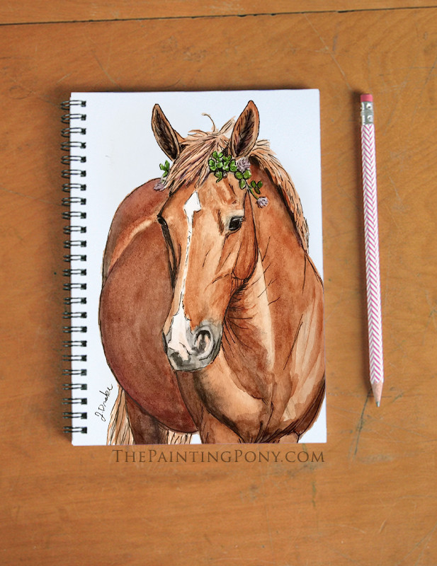 Clover Pony Art Equestrian Spiral Notebook - The Painting Pony