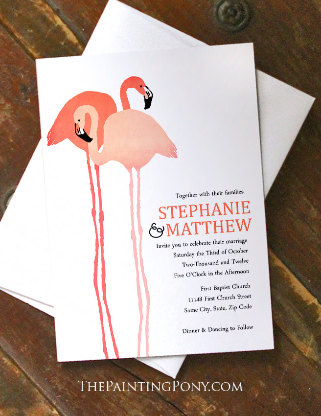 Flamingos Wedding Invitation (10 pk) - The Painting Pony