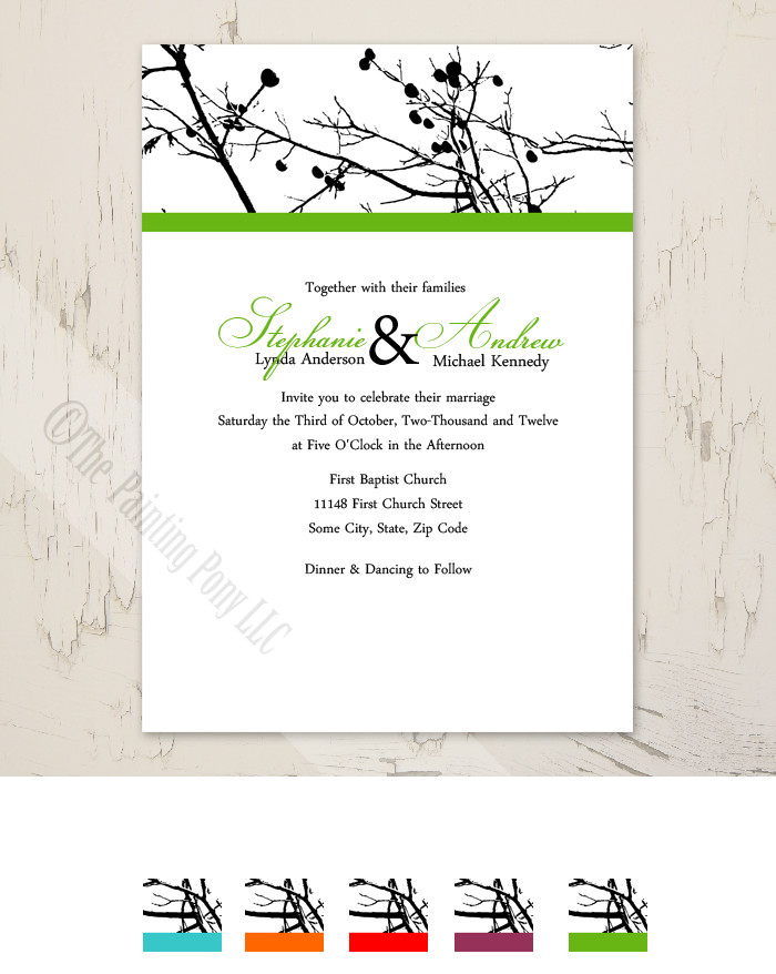 Tree Branches Wedding Invitation (10 pk) - The Painting Pony