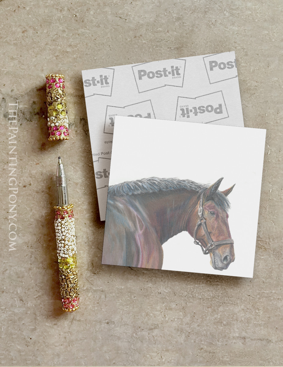 Cleveland Bay Horse Head Equestrian Post-it® Note Pads - The Painting Pony