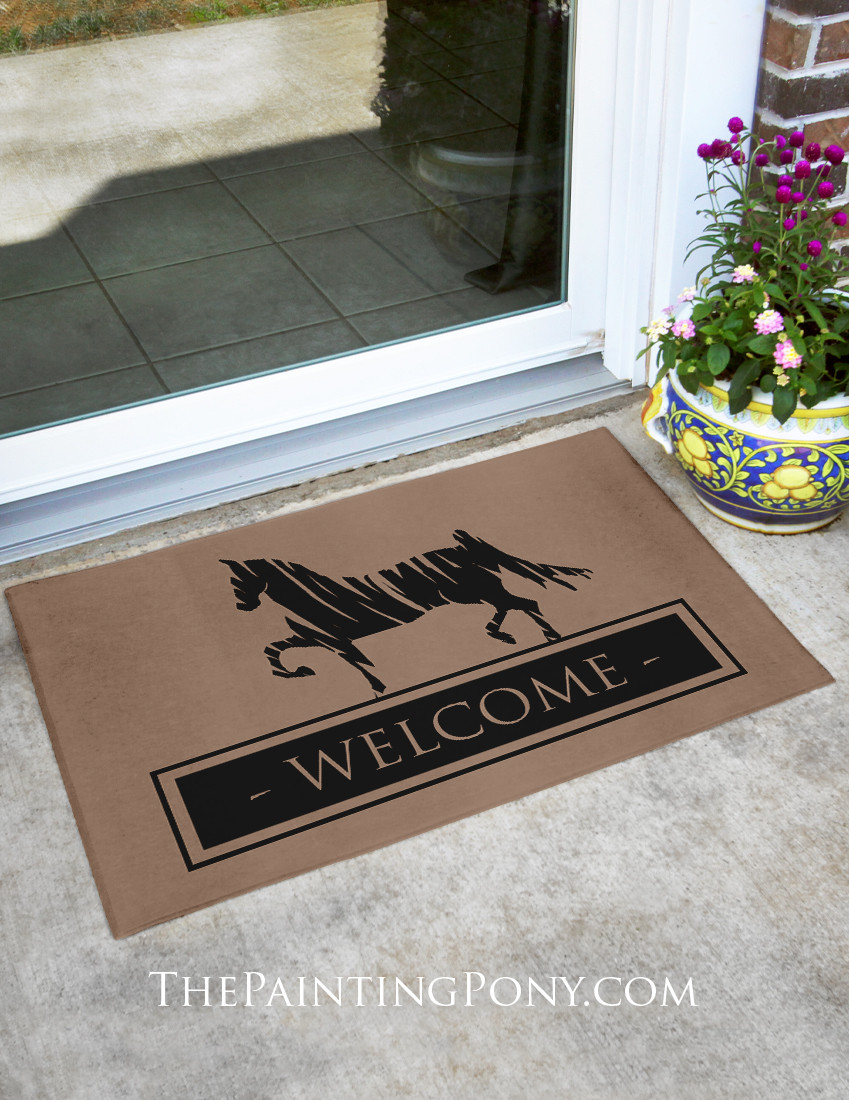 Saddlebred Horse Equestrian Welcome Door Mat - The Painting Pony