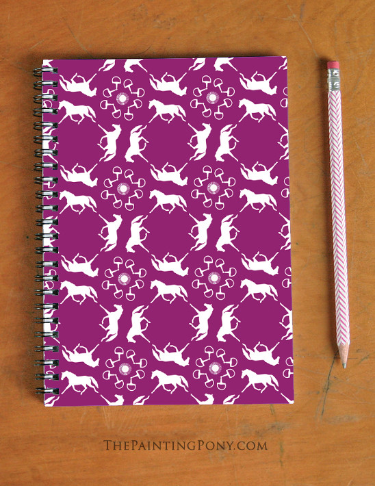 Trotting Pony Pattern Spiral Notebook - The Painting Pony