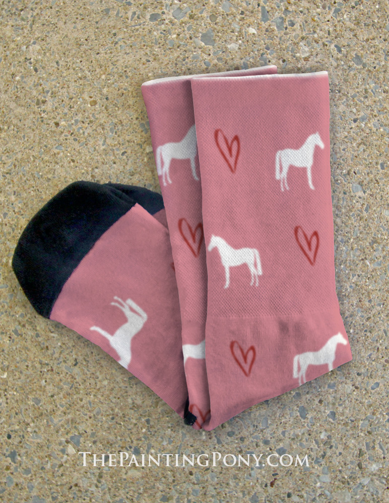 English Horse Pattern Equestrian Socks - The Painting Pony