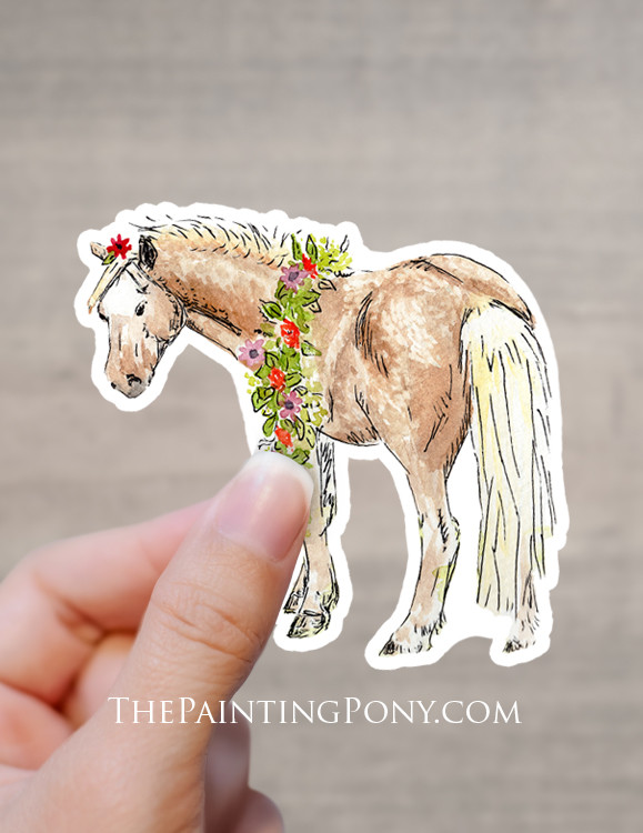 Easter Pony Die-Cut Vinyl Sticker - The Painting Pony