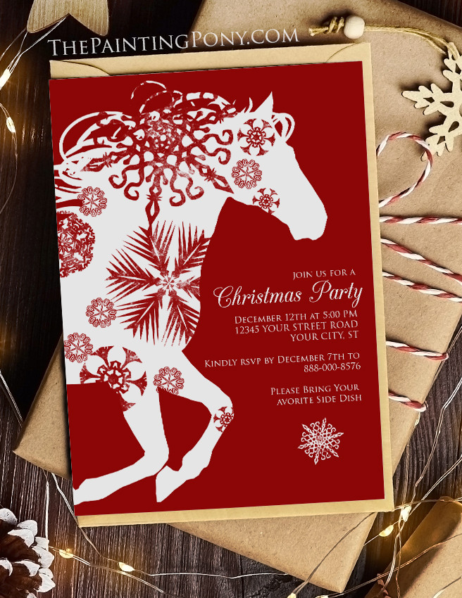 Colorful Galloping Horses Equestrian Birthday Party Invitation (10 pk ...