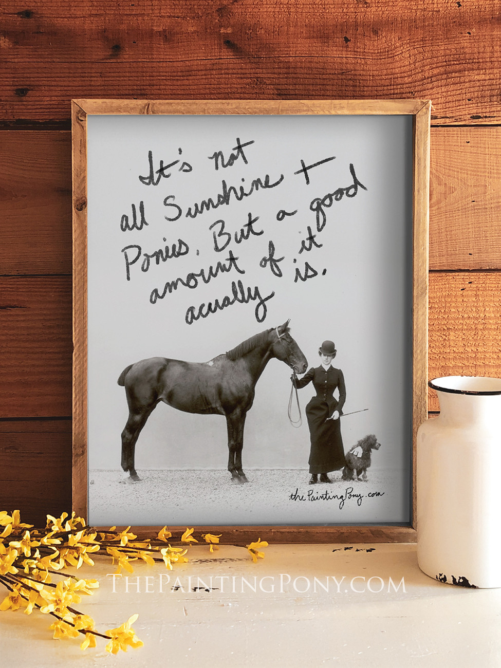 Not All Sunshine and Ponies Equestrian Typography Print - The Painting Pony