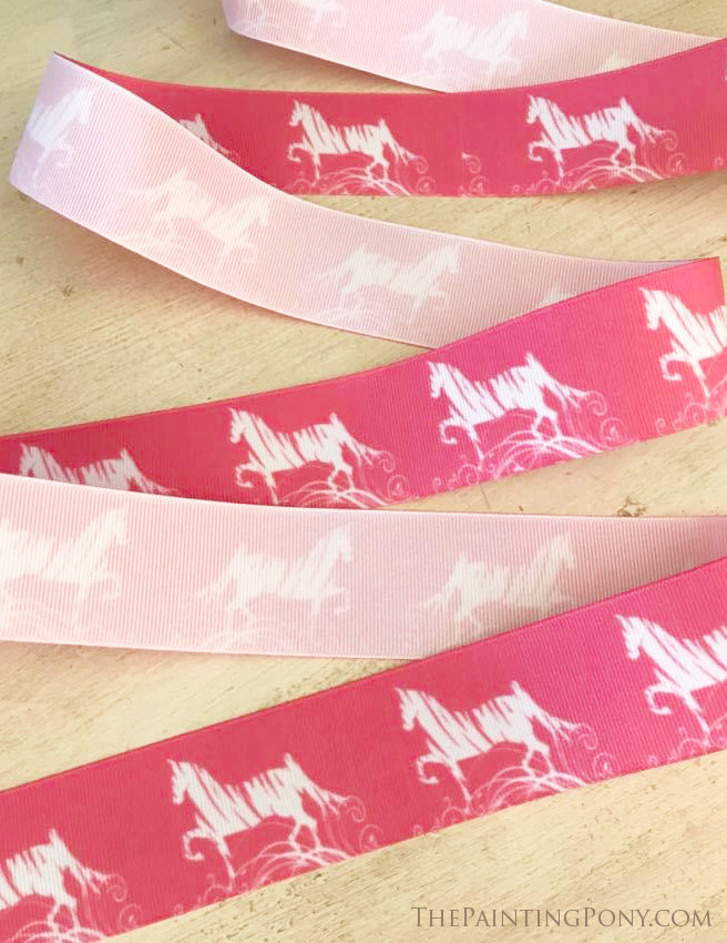 Hot Pink Saddlebred Horse Ribbon - The Painting Pony