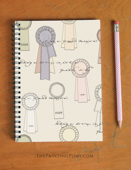Personalized Race Horse Pattern Spiral Notebook - The Painting Pony