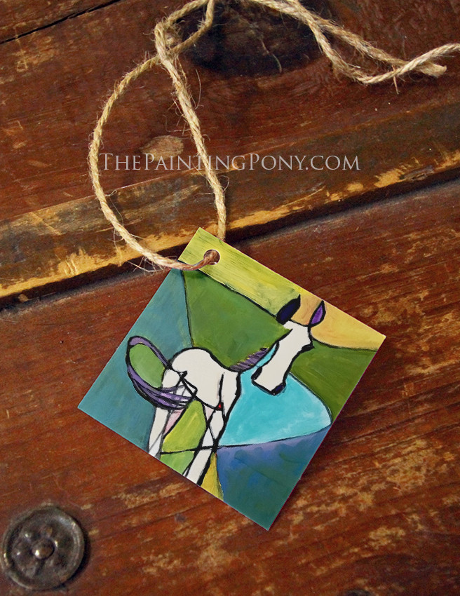 Abstract Horse Art Equestrian Square Gift Tags (10 count) - The ...