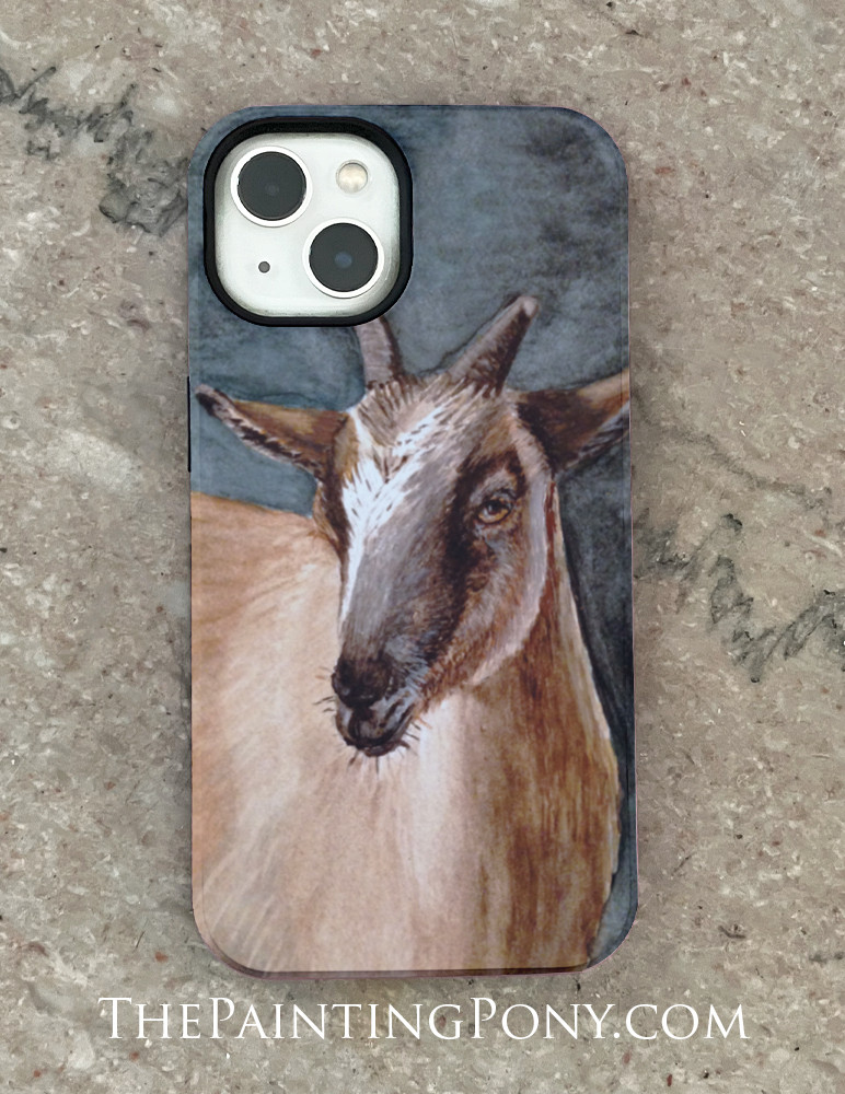 Cute Brown Pygmy Goat Art Phone Case - The Painting Pony