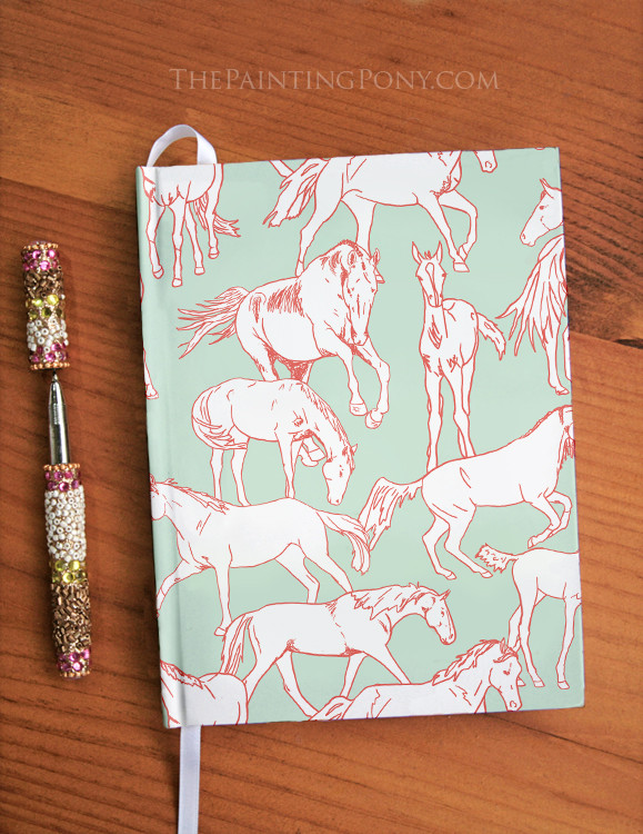 Colorful Horses Equestrian Designer Hardbound Journal - The Painting Pony