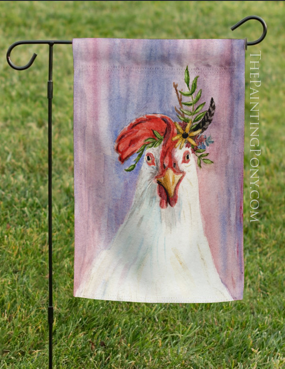 Bohemian Chicken Watercolor Art Print - The Painting Pony