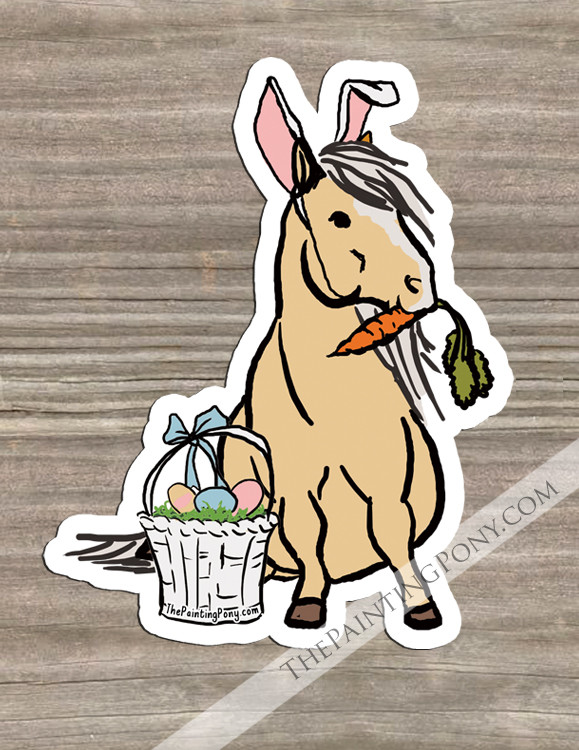 Easter Pony Die-Cut Vinyl Sticker - The Painting Pony