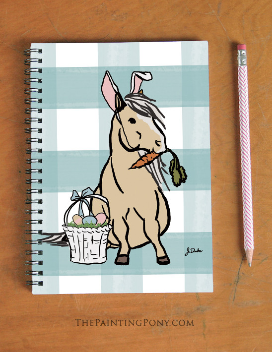 Trotting Pony Pattern Spiral Notebook - The Painting Pony