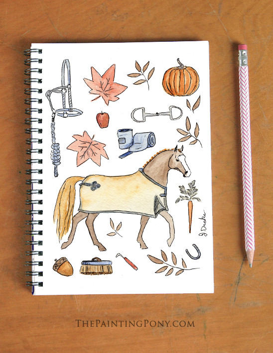 Fall Favorites Equestrian Themed Spiral Notebook - The Painting Pony