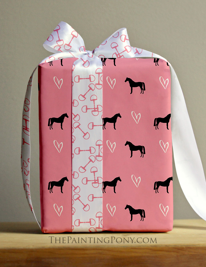 Horse Jump Pattern Equestrian Gift Wrapping Paper - The Painting Pony