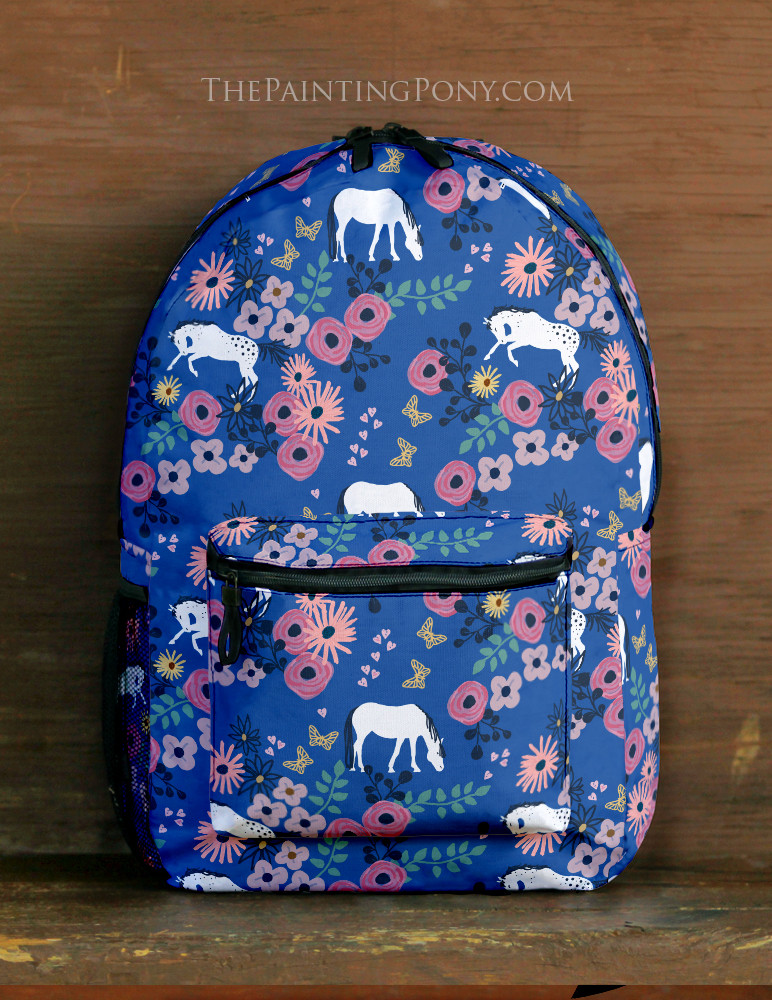 Pony Garden Pattern Equestrian Tote Bag - The Painting Pony