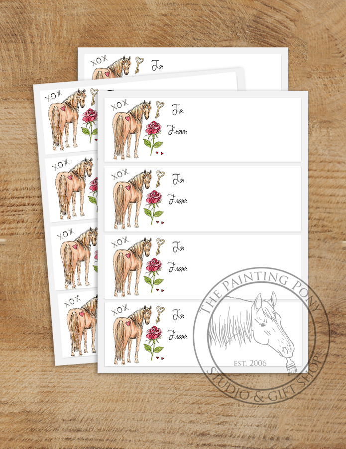 Holiday Pony Gift Tag Labels - The Painting Pony