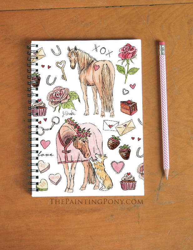 Fun Horse Pattern Spiral Notebook - The Painting Pony