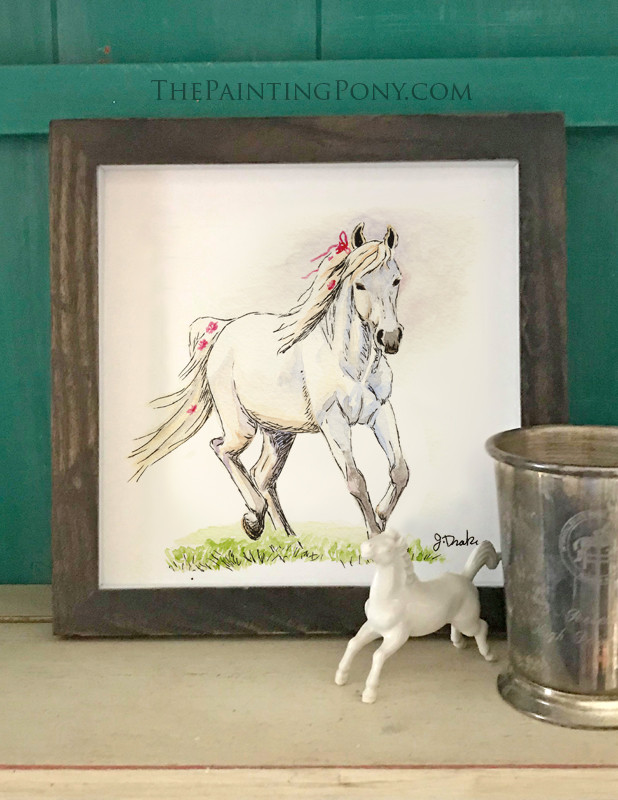Whimsical Spring Pony Equestrian Art Print - The Painting Pony
