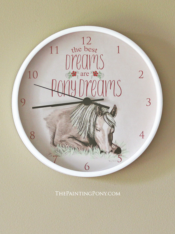 The Best Dreams are Pony Dreams Equestrian Wall Clock - The Painting Pony